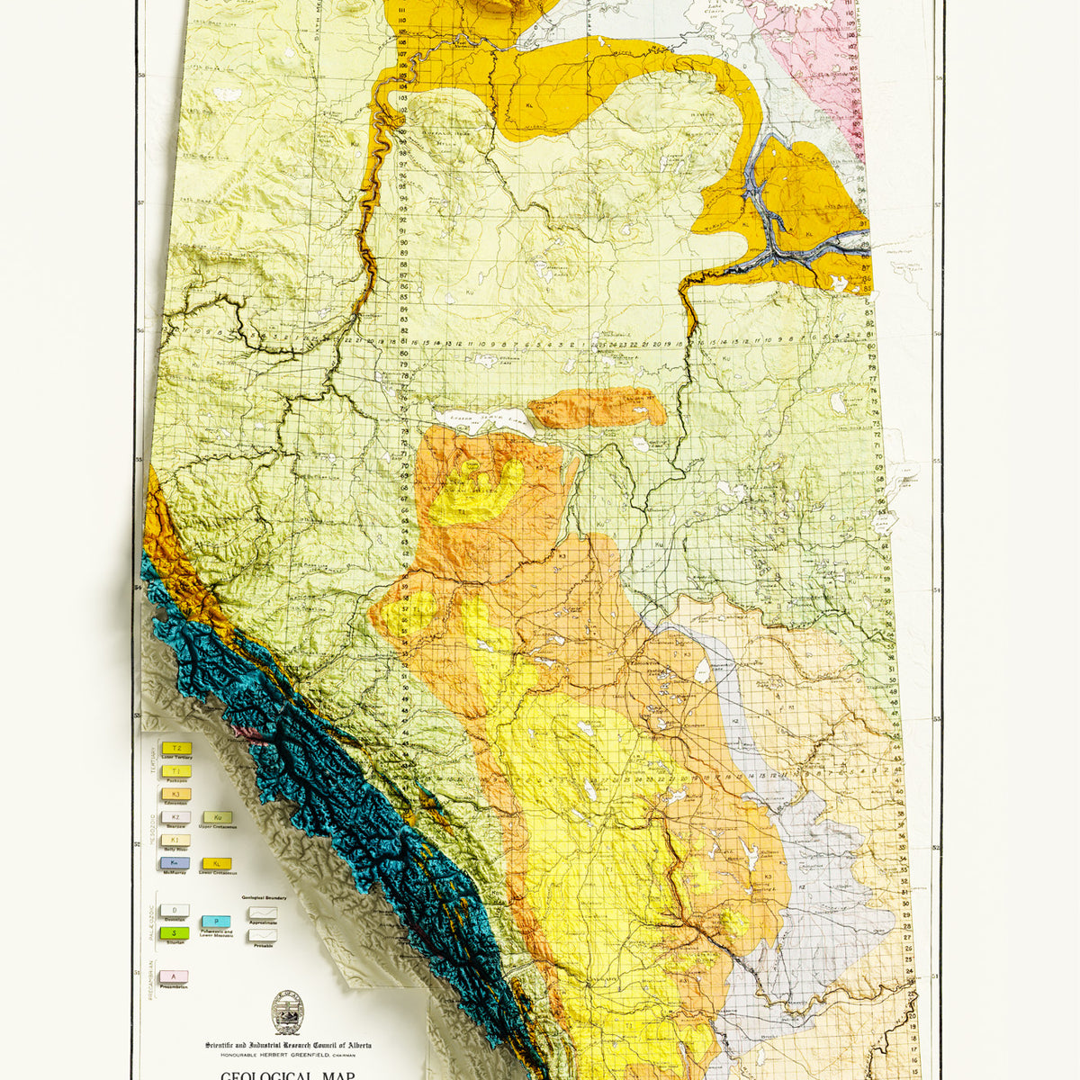 Geological Map of Alberta, Canada – Visual Wall Maps Studio