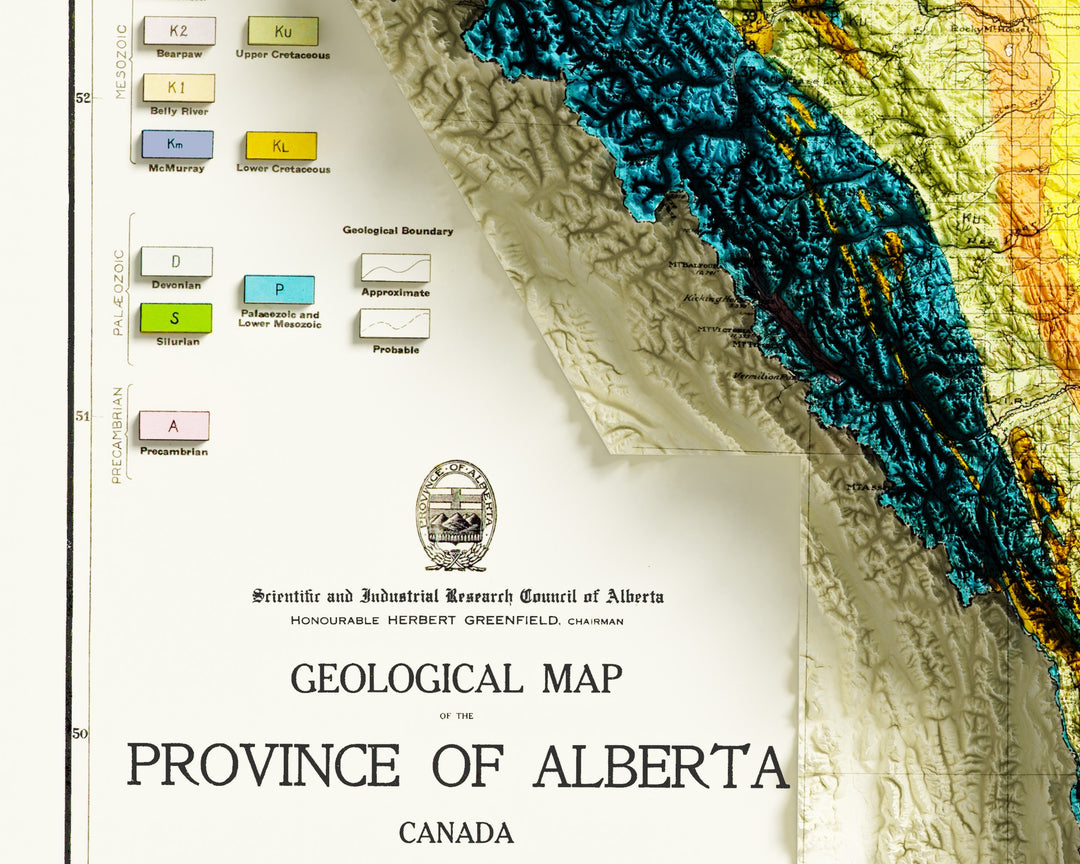 Geological Map of Alberta, Canada – Visual Wall Maps Studio