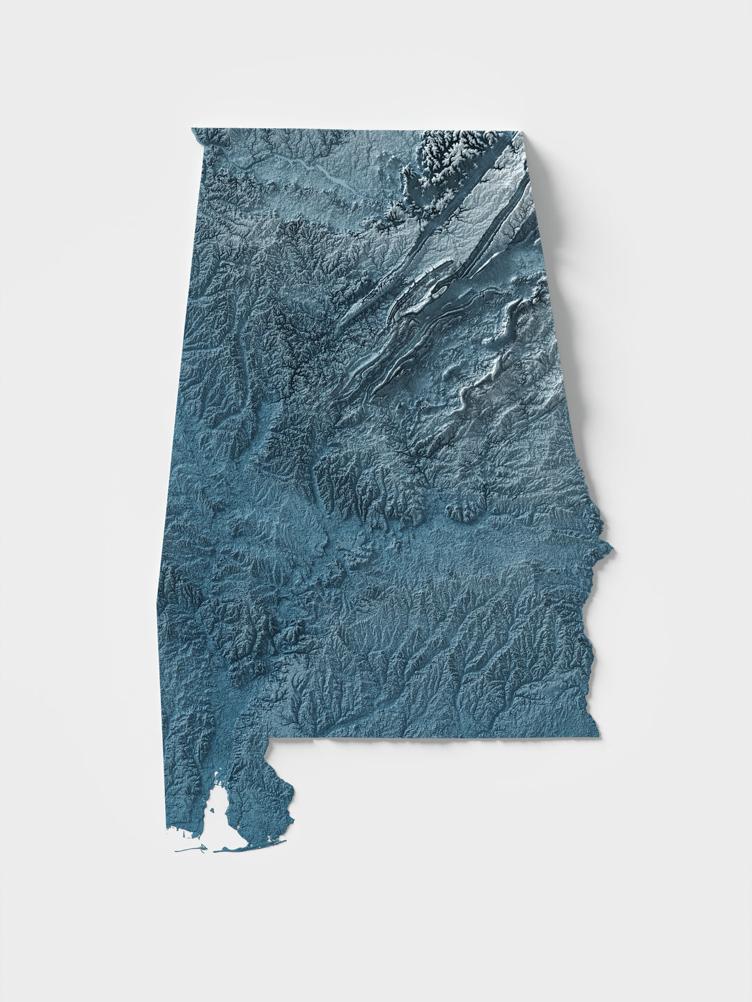 Alabama Shaded Relief – Visual Wall Maps Studio
