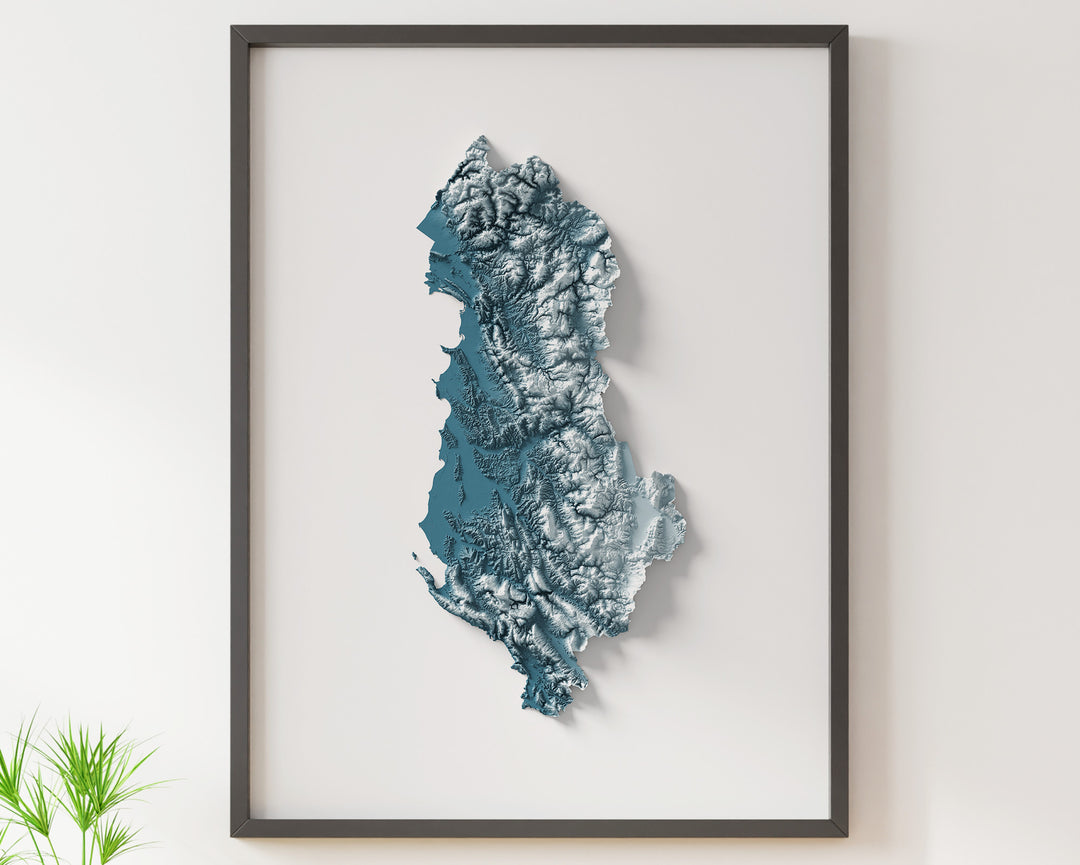 Albania Shaded Relief – Visual Wall Maps Studio