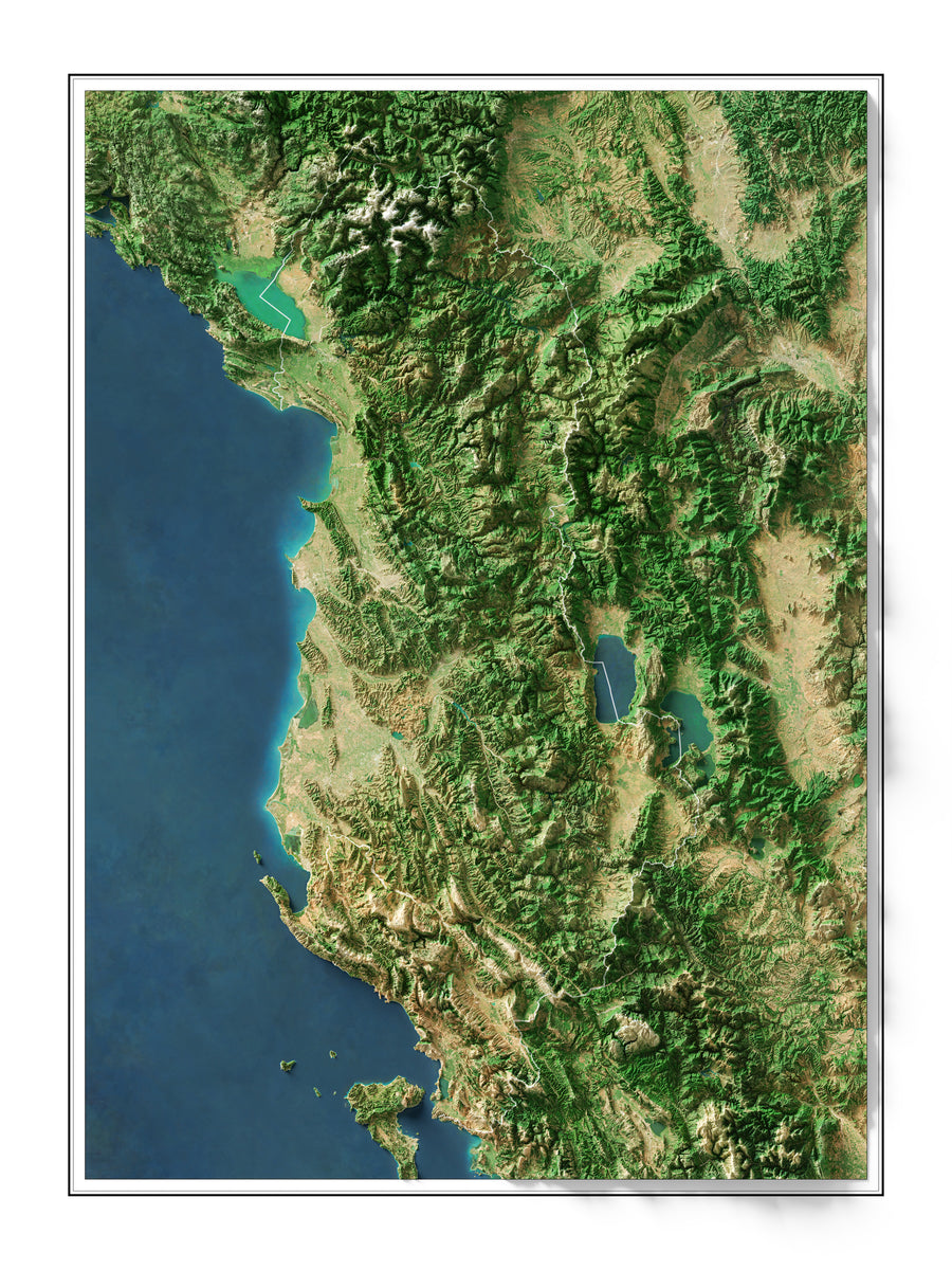 Albania Imagery Shaded Relief – Visual Wall Maps Studio