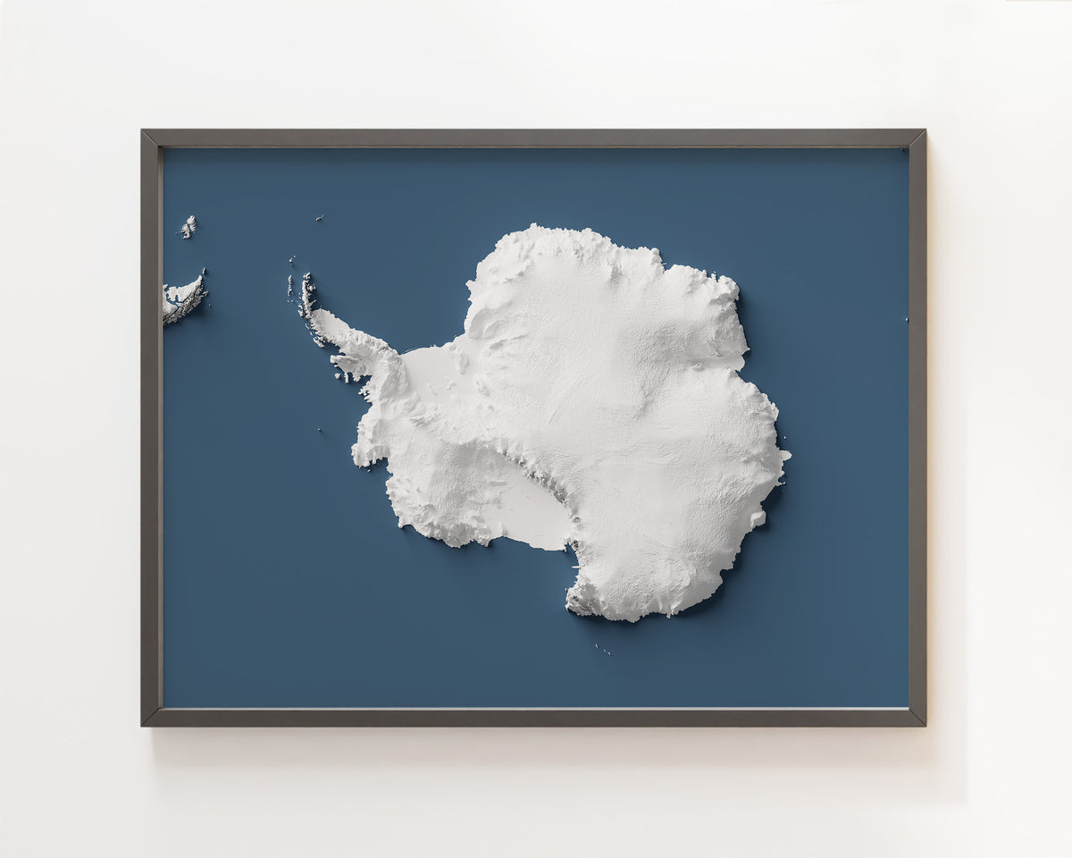 Antarctica Shaded Relief – Visual Wall Maps Studio