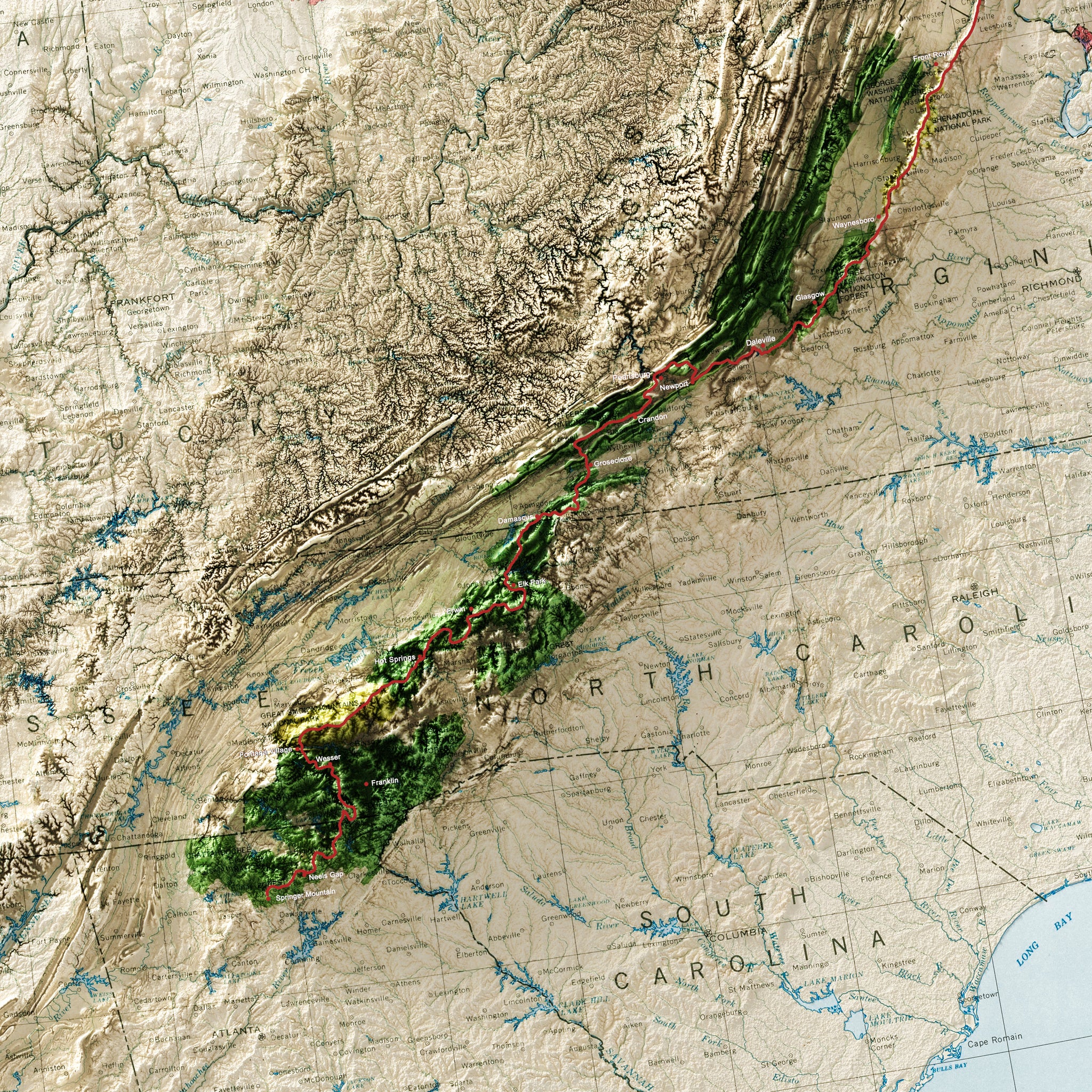 The Appalachian Trail (c.1981) – Visual Wall Maps Studio
