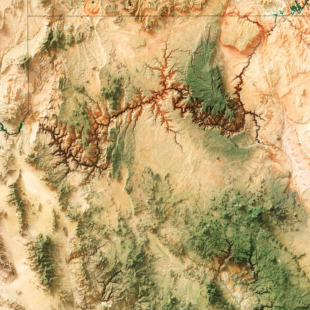 Arizona Imagery Shaded Relief – Visual Wall Maps Studio