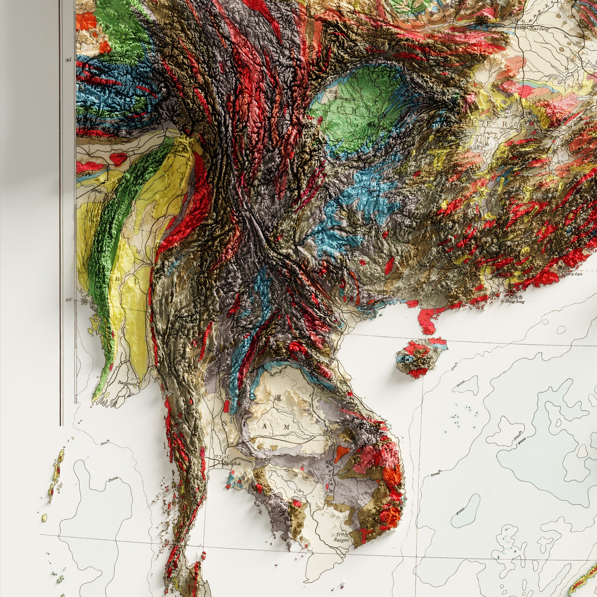 Geological Map of Eastern Asia (c.1932) – Visual Wall Maps Studio