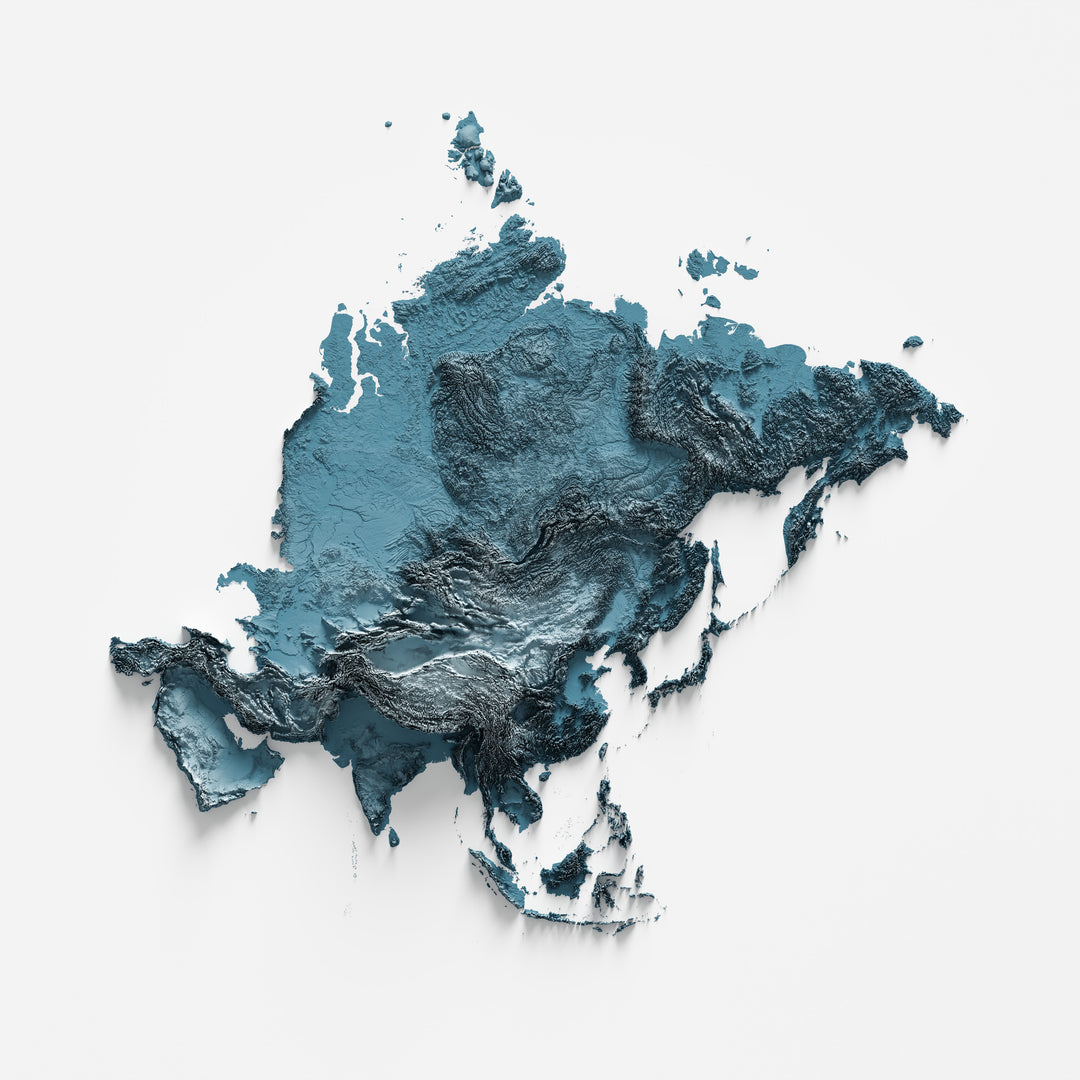 Asia Shaded Relief Map – Visual Wall Maps Studio