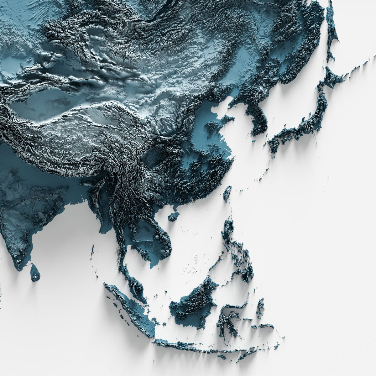 Asia Shaded Relief Map – Visual Wall Maps Studio