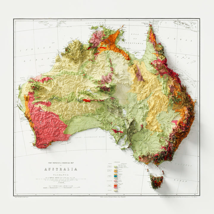 Geological Map of Australia (c.1873) – Visual Wall Maps Studio
