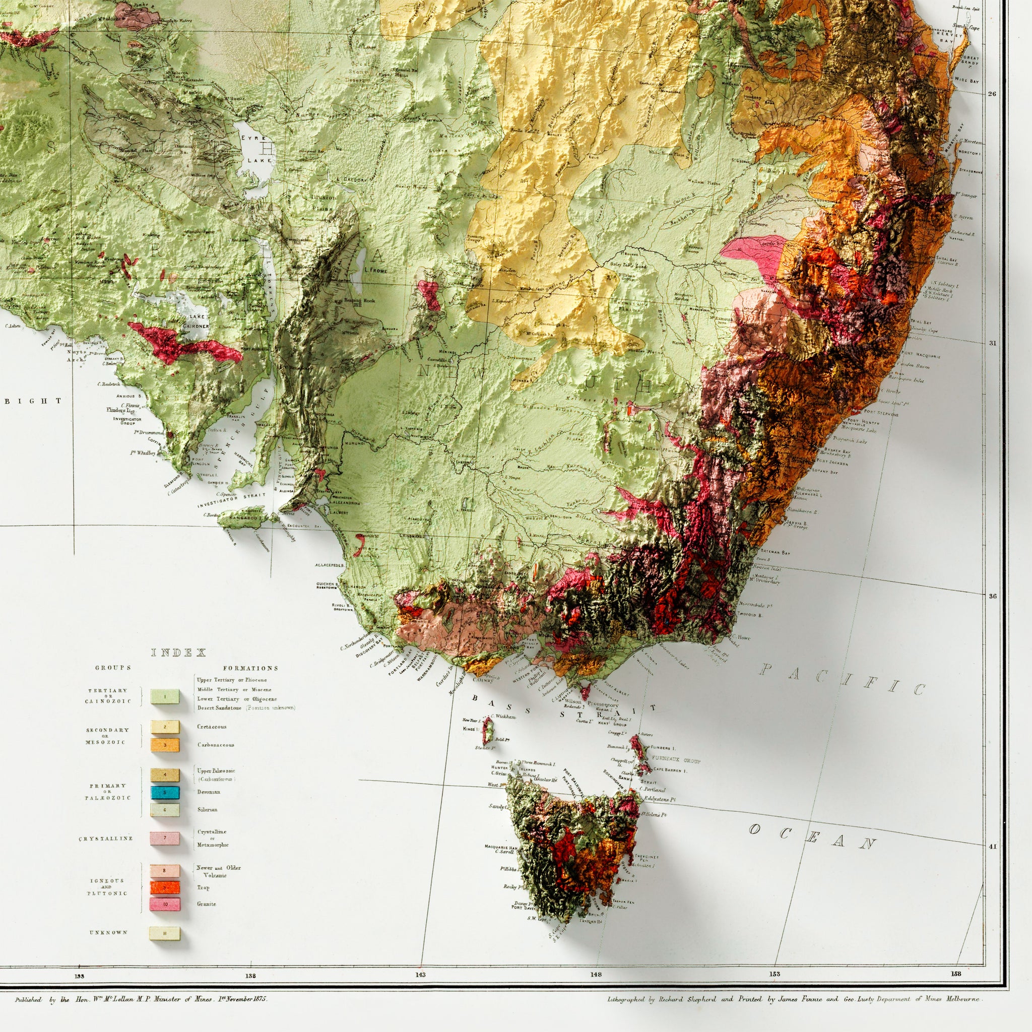 Geological Map of Australia (c.1873) – Visual Wall Maps Studio