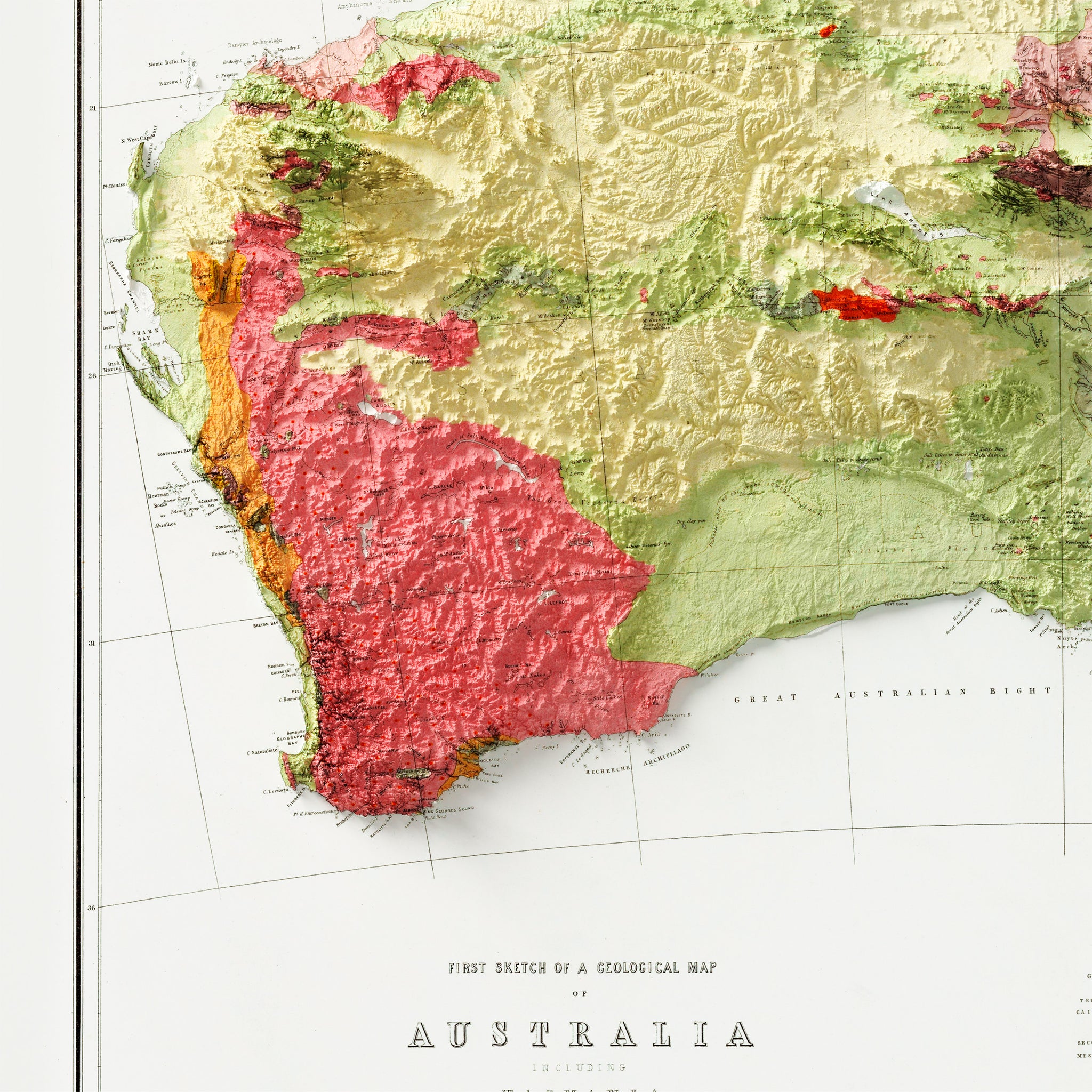 Geological Map of Australia (c.1873) – Visual Wall Maps Studio