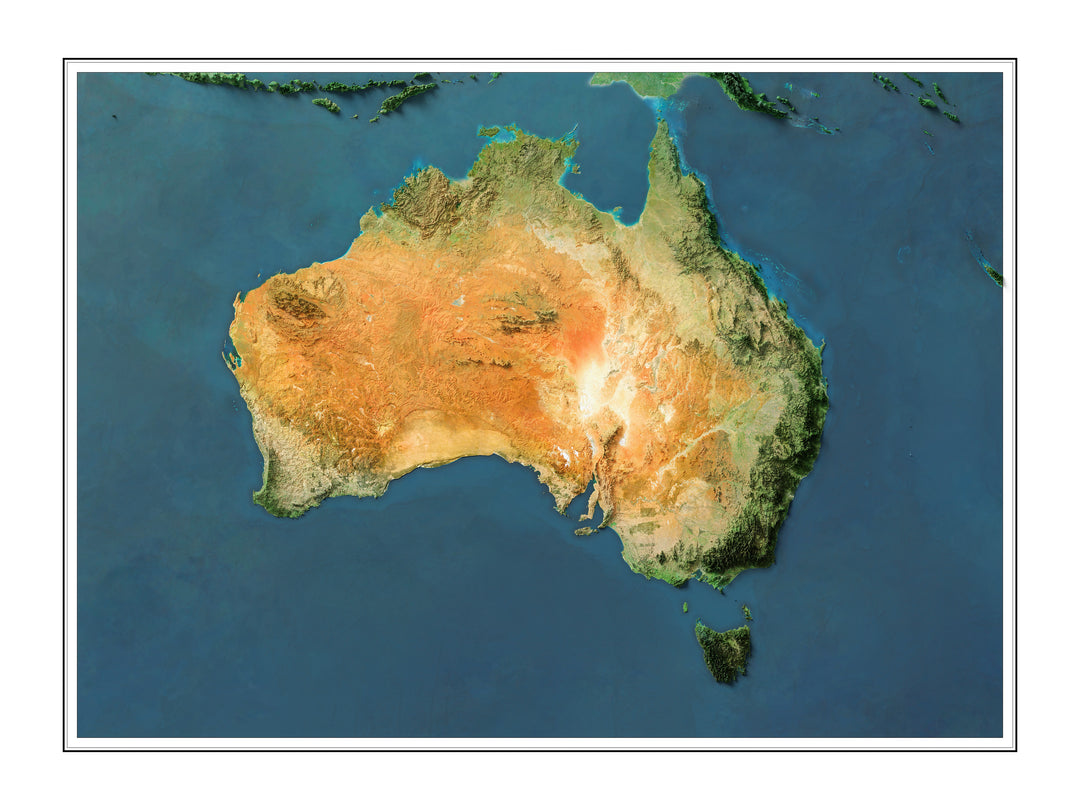 Australia Imagery Shaded Relief – Visual Wall Maps Studio