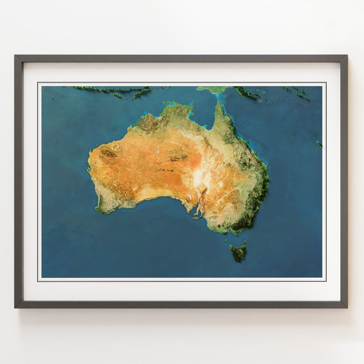 Australia Imagery Shaded Relief – Visual Wall Maps Studio