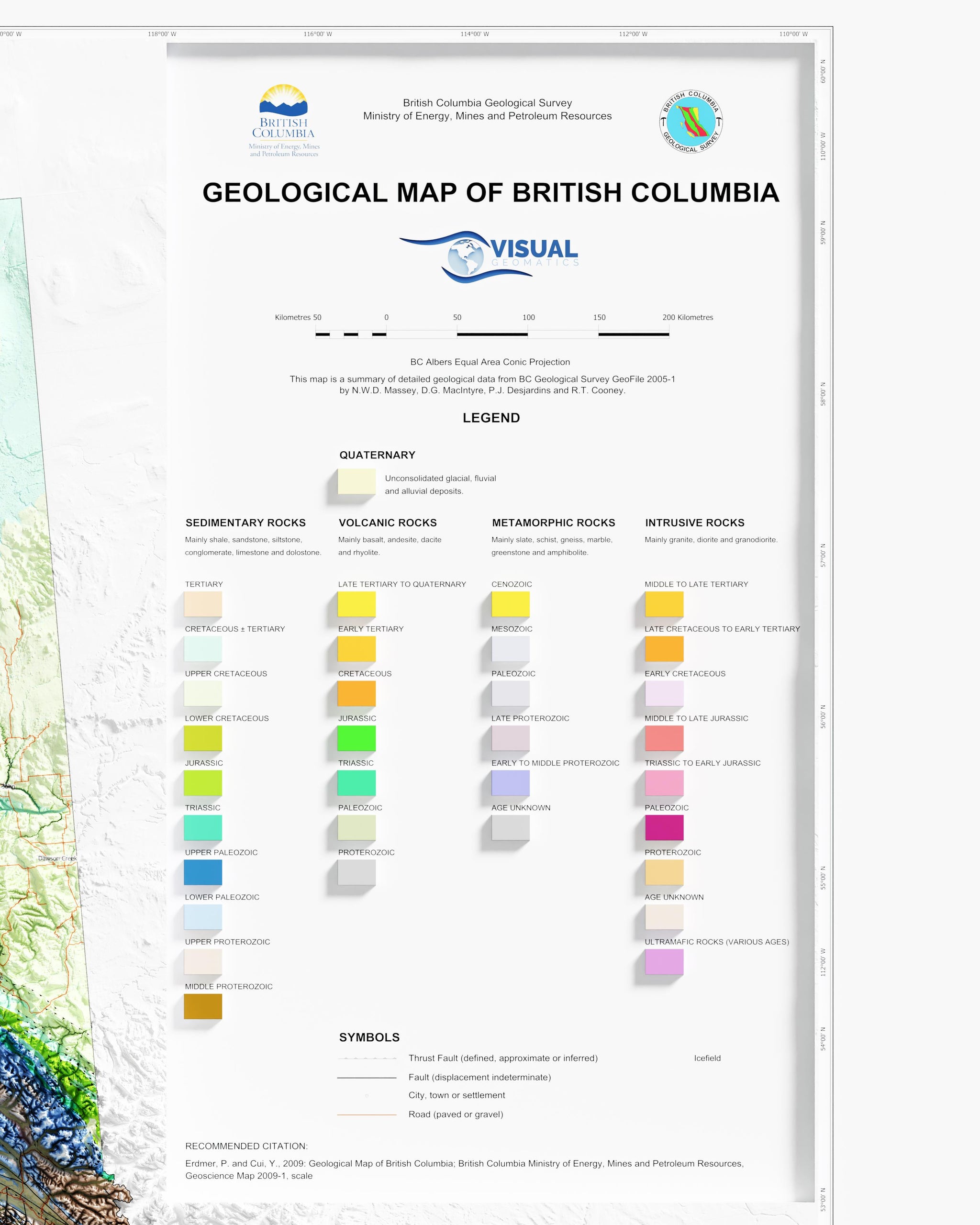 British Columbia Geology – Visual Wall Maps Studio