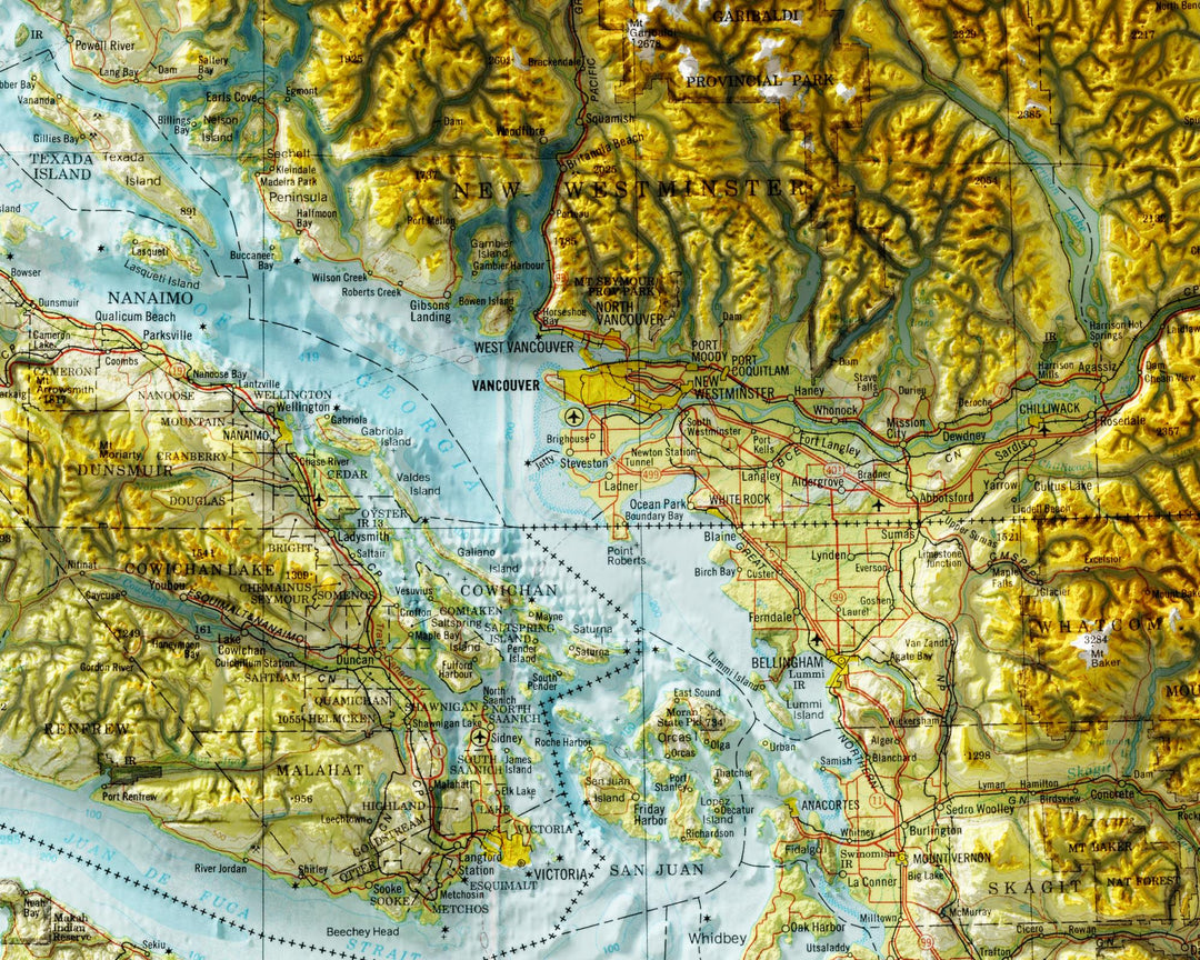 Vancouver Area Topographic Map – Visual Wall Maps Studio