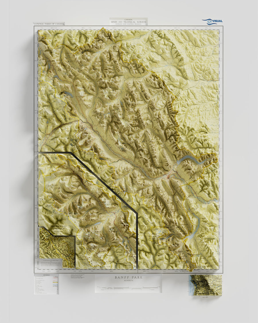 Banff National Park Map c. 1932 – Visual Wall Maps Studio