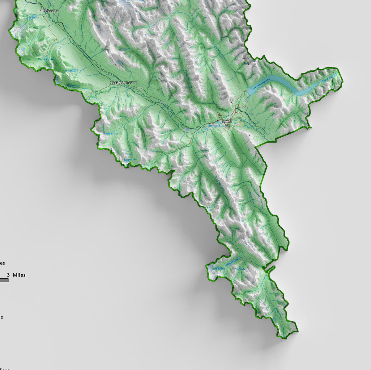 Banff National Park Topographic Map – Visual Wall Maps Studio