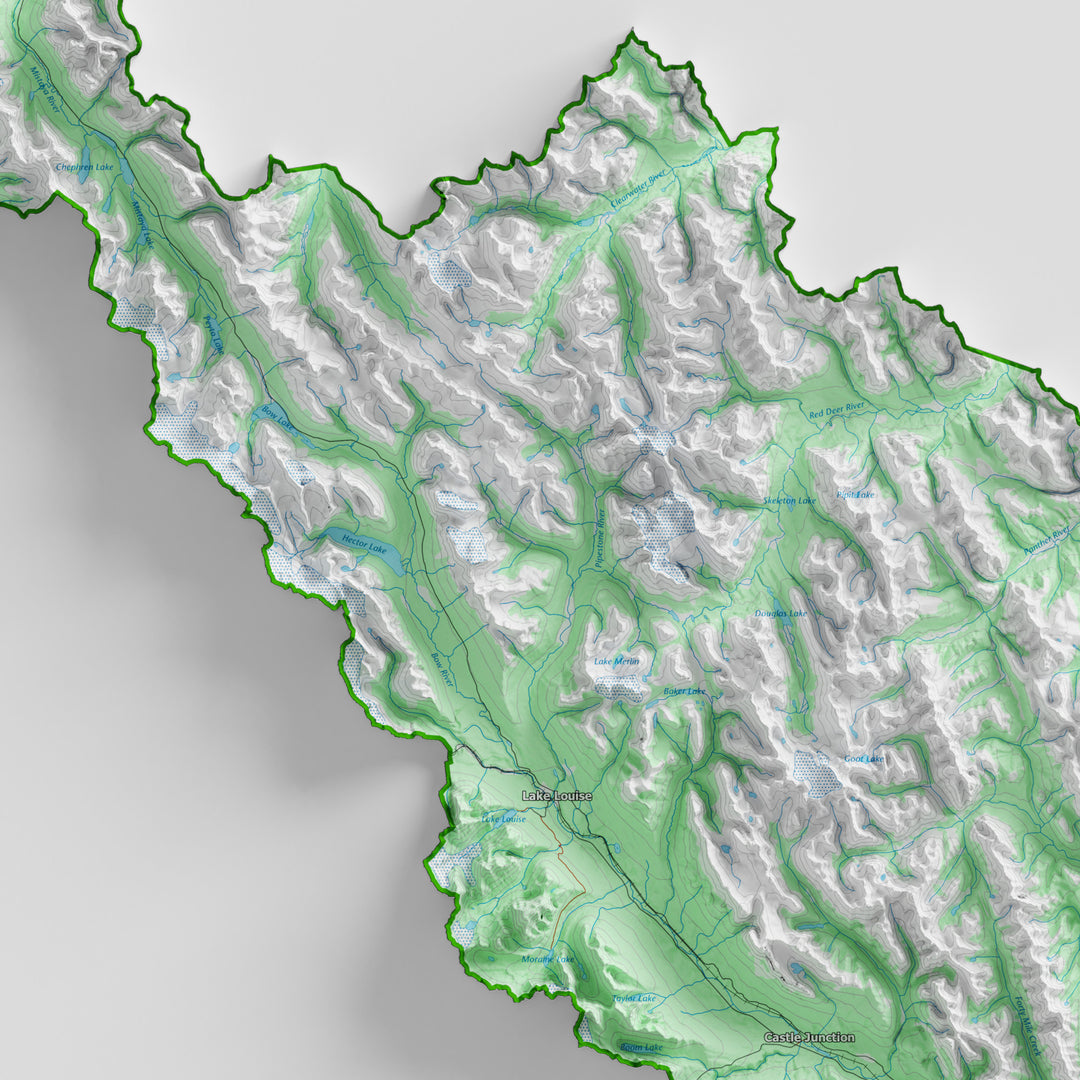 Banff National Park Topographic Map – Visual Wall Maps Studio