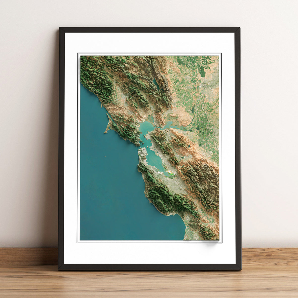 The Bay Area California Imagery Shaded Relief – Visual Wall Maps Studio