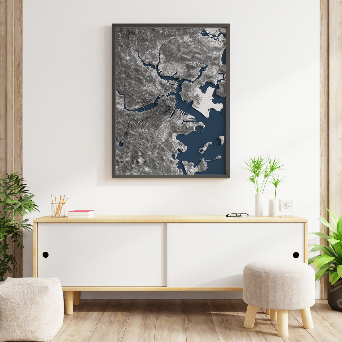 Boston Shaded Relief – Visual Wall Maps Studio