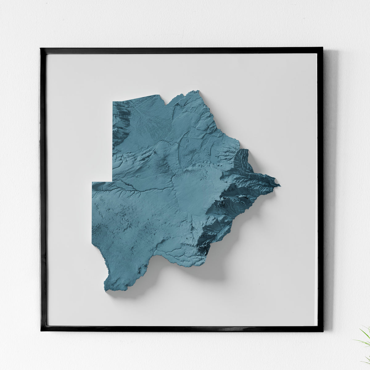 Botswana Shaded Relief Map – Visual Wall Maps Studio