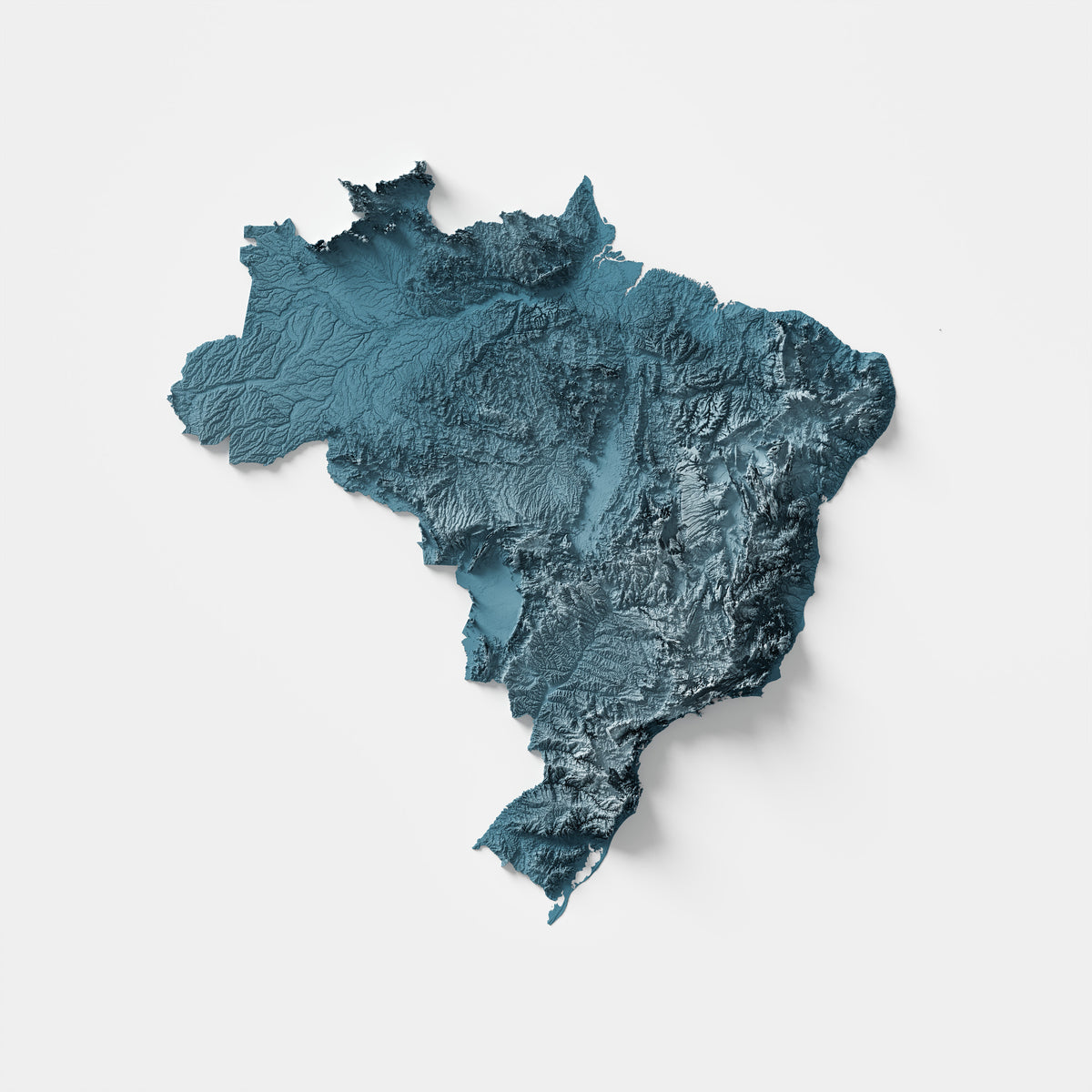 Brazil Shaded Relief Map – Visual Wall Maps Studio