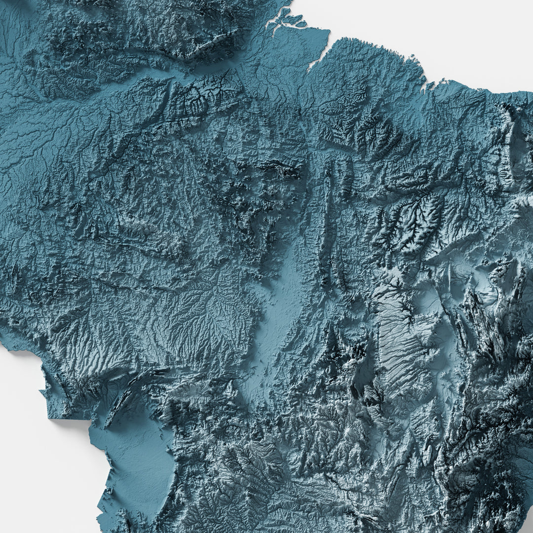 Brazil Shaded Relief Map – Visual Wall Maps Studio