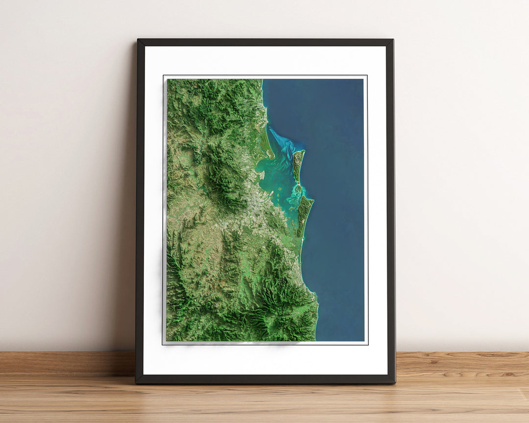 Brisbane Imagery Shaded Relief – Visual Wall Maps Studio