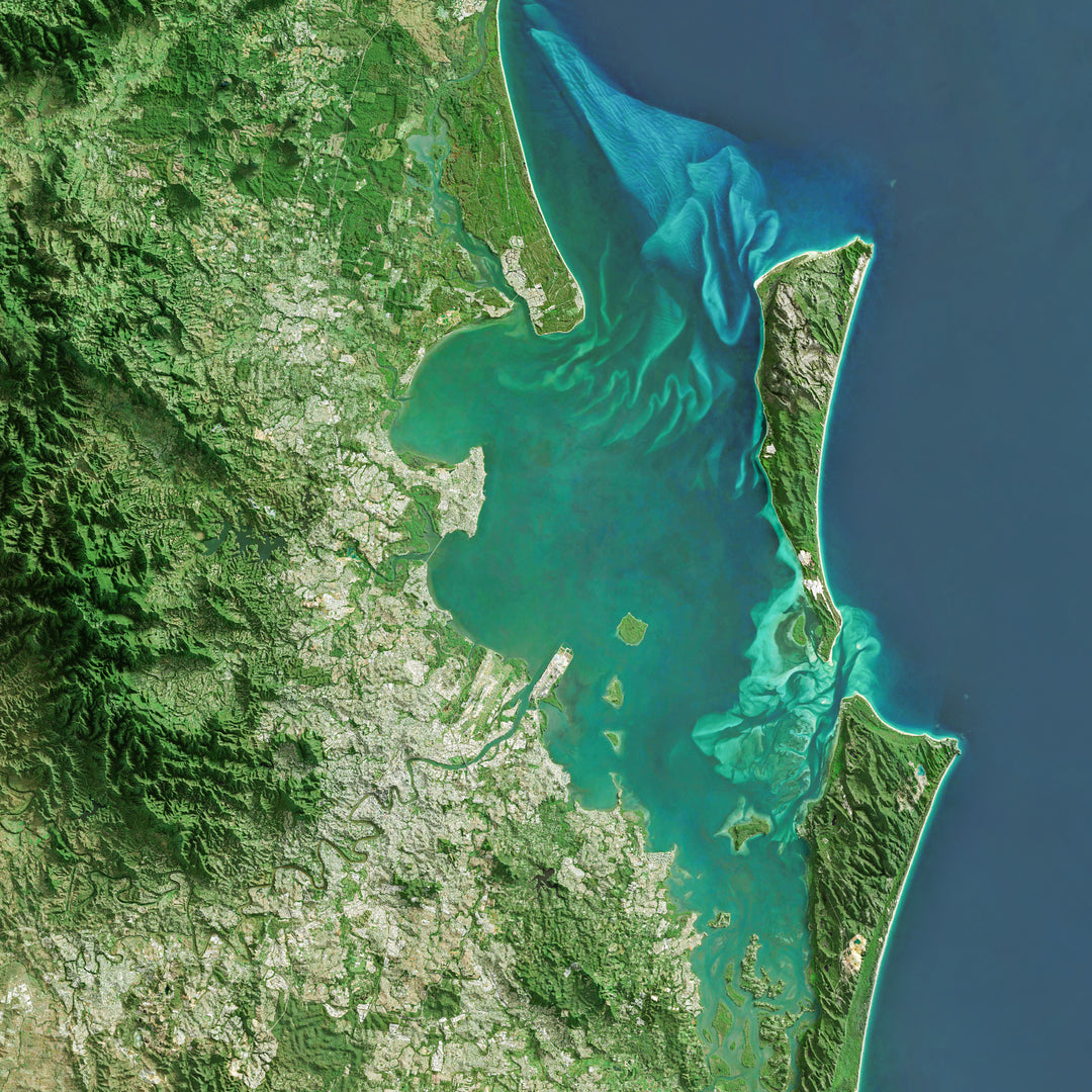 Brisbane Imagery Shaded Relief – Visual Wall Maps Studio