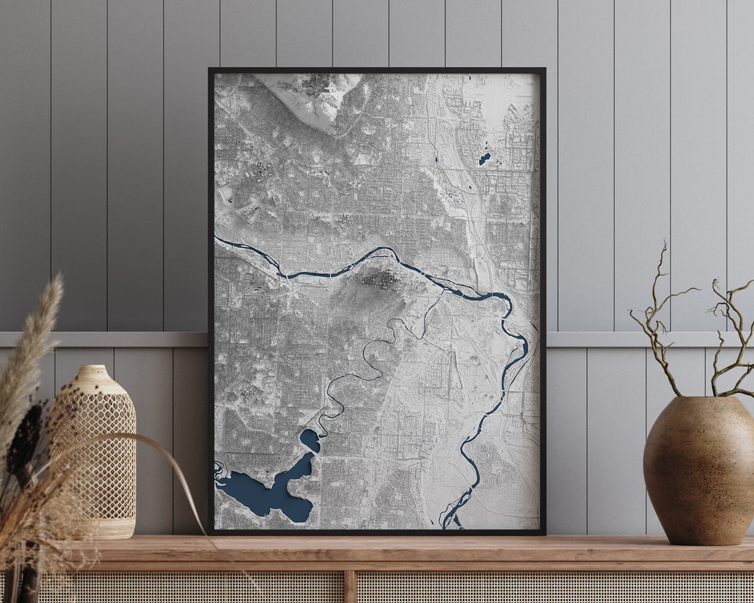 Calgary Shaded Relief – Visual Wall Maps Studio