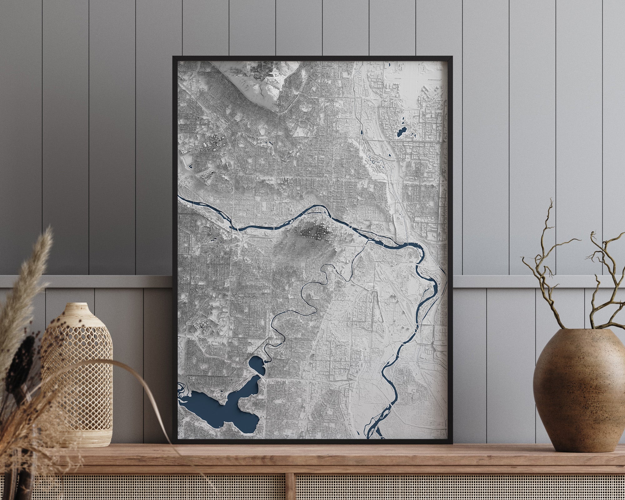 Calgary Shaded Relief – Visual Wall Maps Studio
