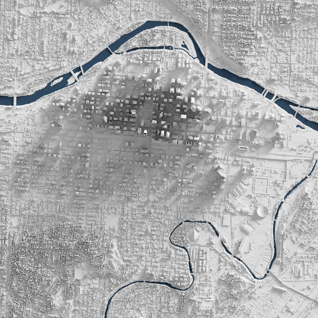 Calgary Shaded Relief – Visual Wall Maps Studio