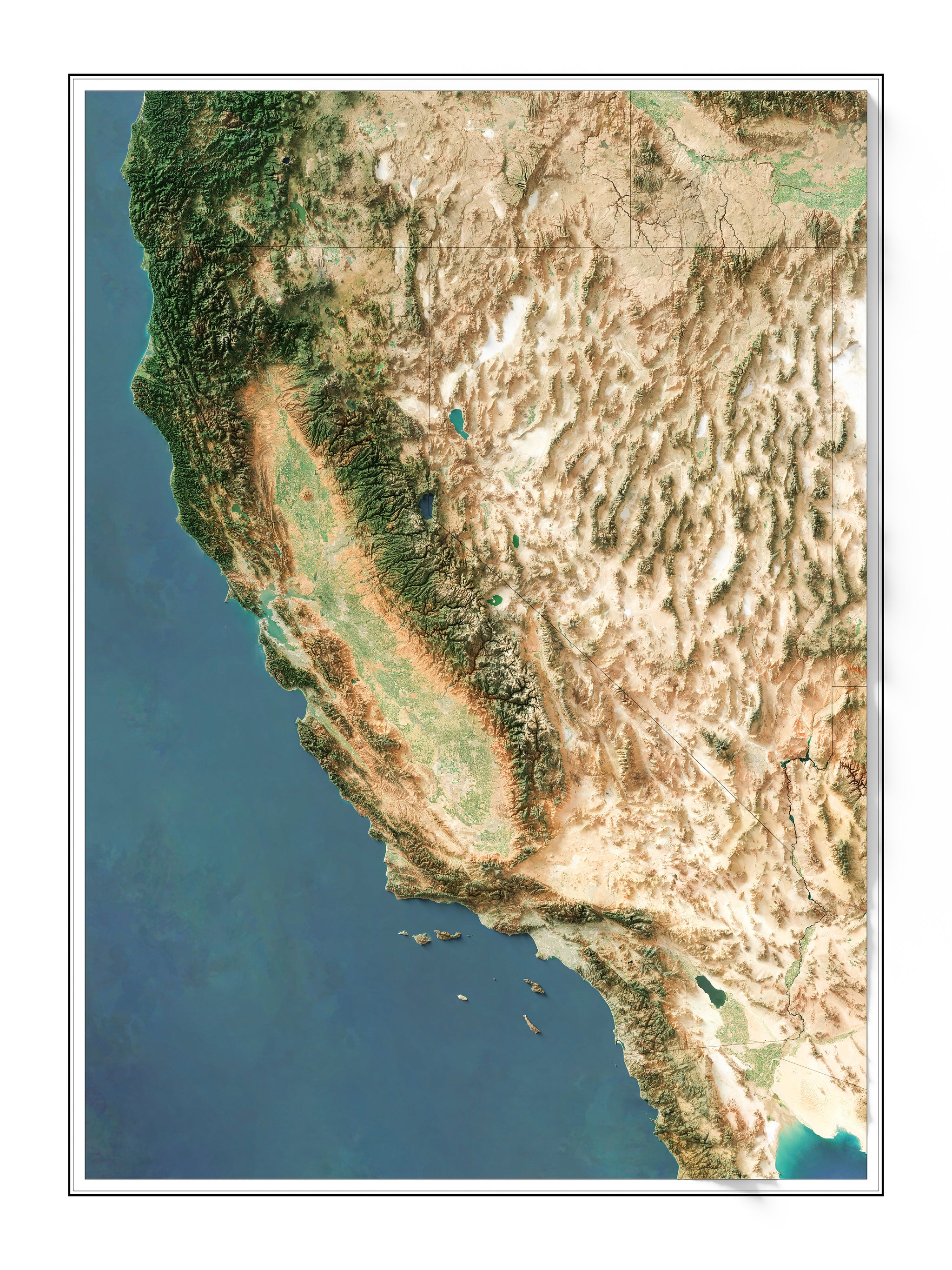 California Imagery Shaded Relief – Visual Wall Maps Studio