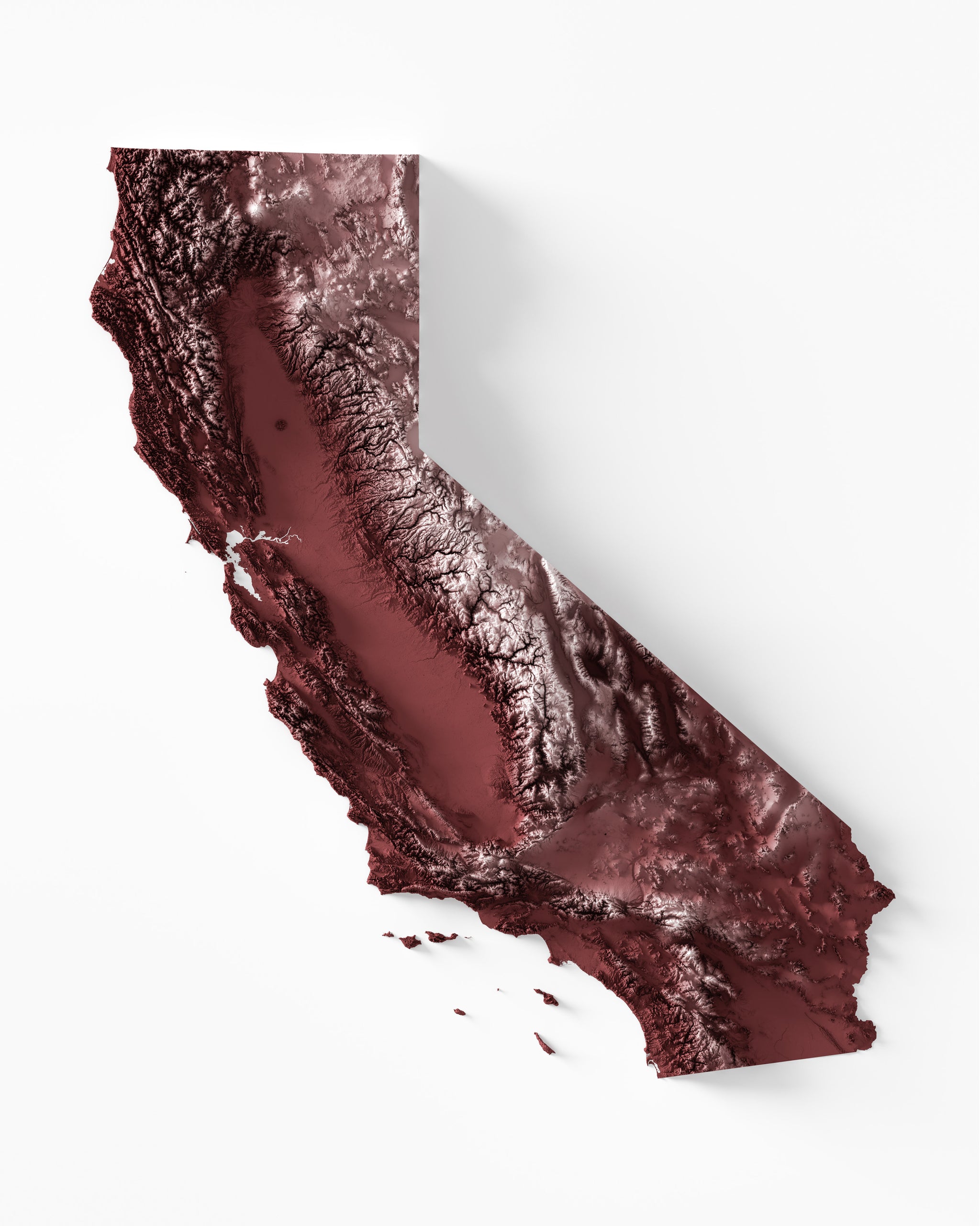 California Shaded Relief (5 Variations) – Visual Wall Maps Studio