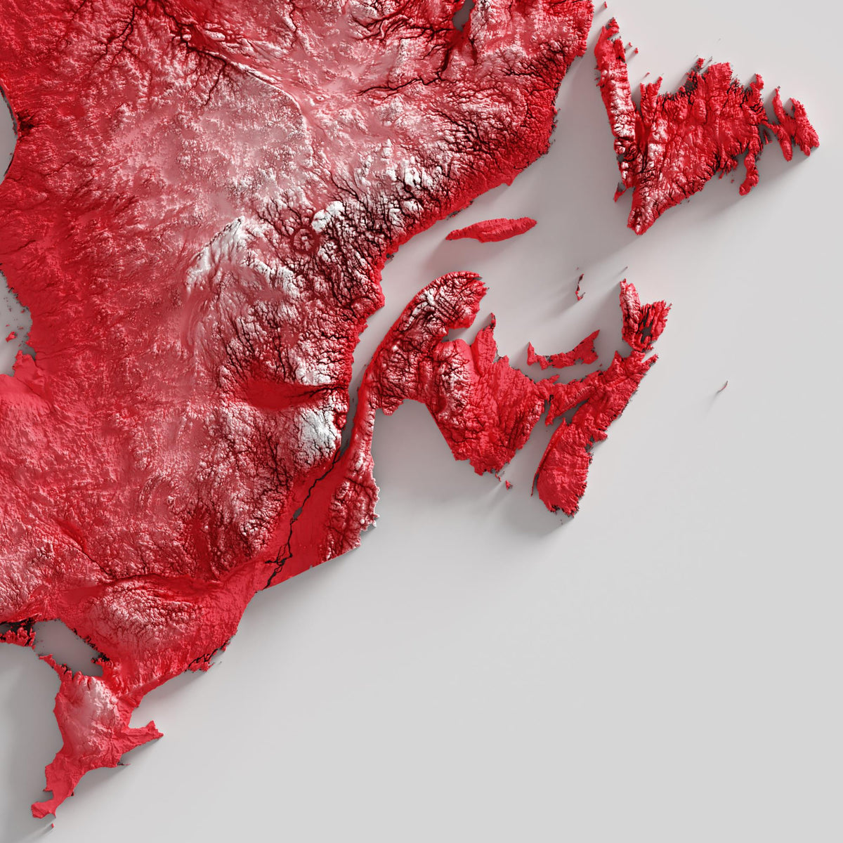 Canada Shaded Relief Map (Official Colours) – Visual Wall Maps Studio