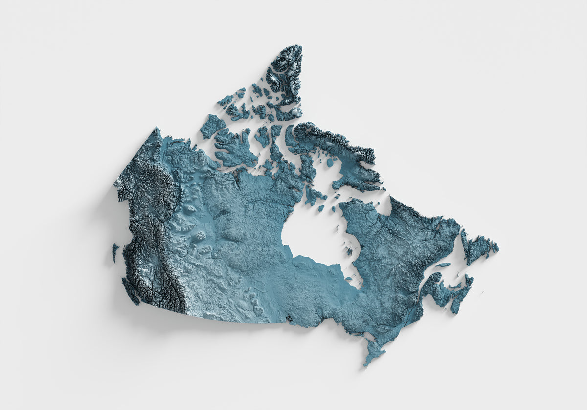 Canada Shaded Relief – Visual Wall Maps Studio