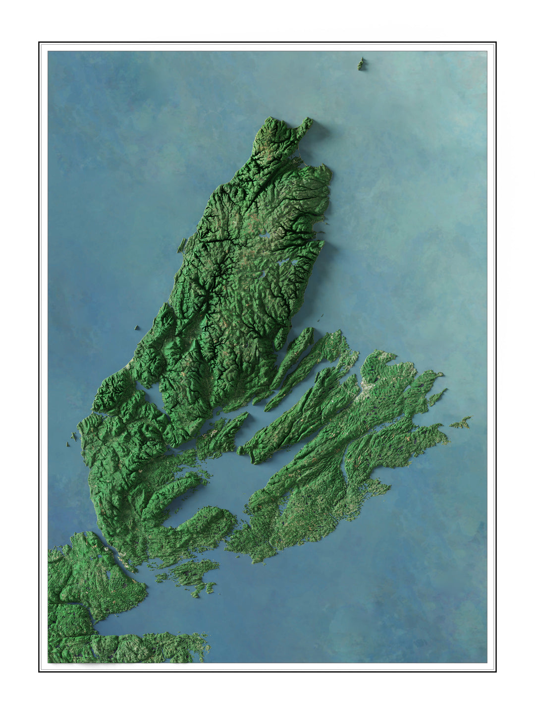 Cape Breton Island Imagery Shaded Relief – Visual Wall Maps Studio
