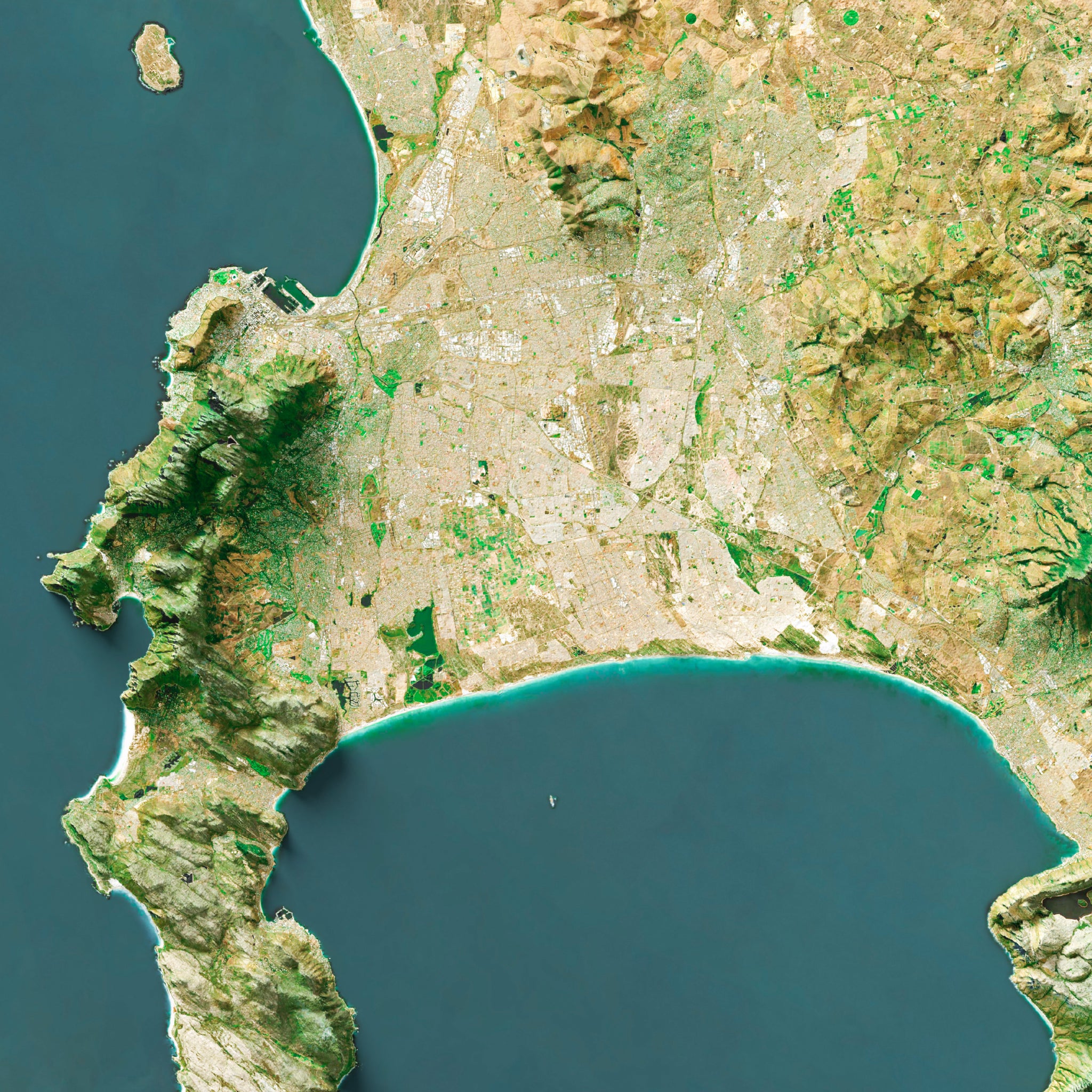 Cape Town Imagery Shaded Relief – Visual Wall Maps Studio