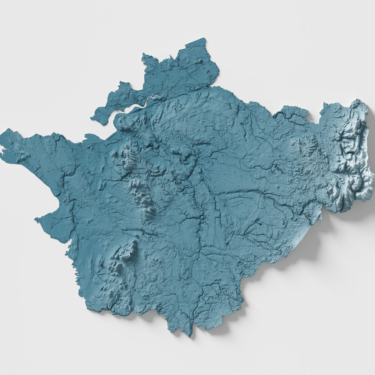 Cheshire County Shaded Relief – Visual Wall Maps Studio
