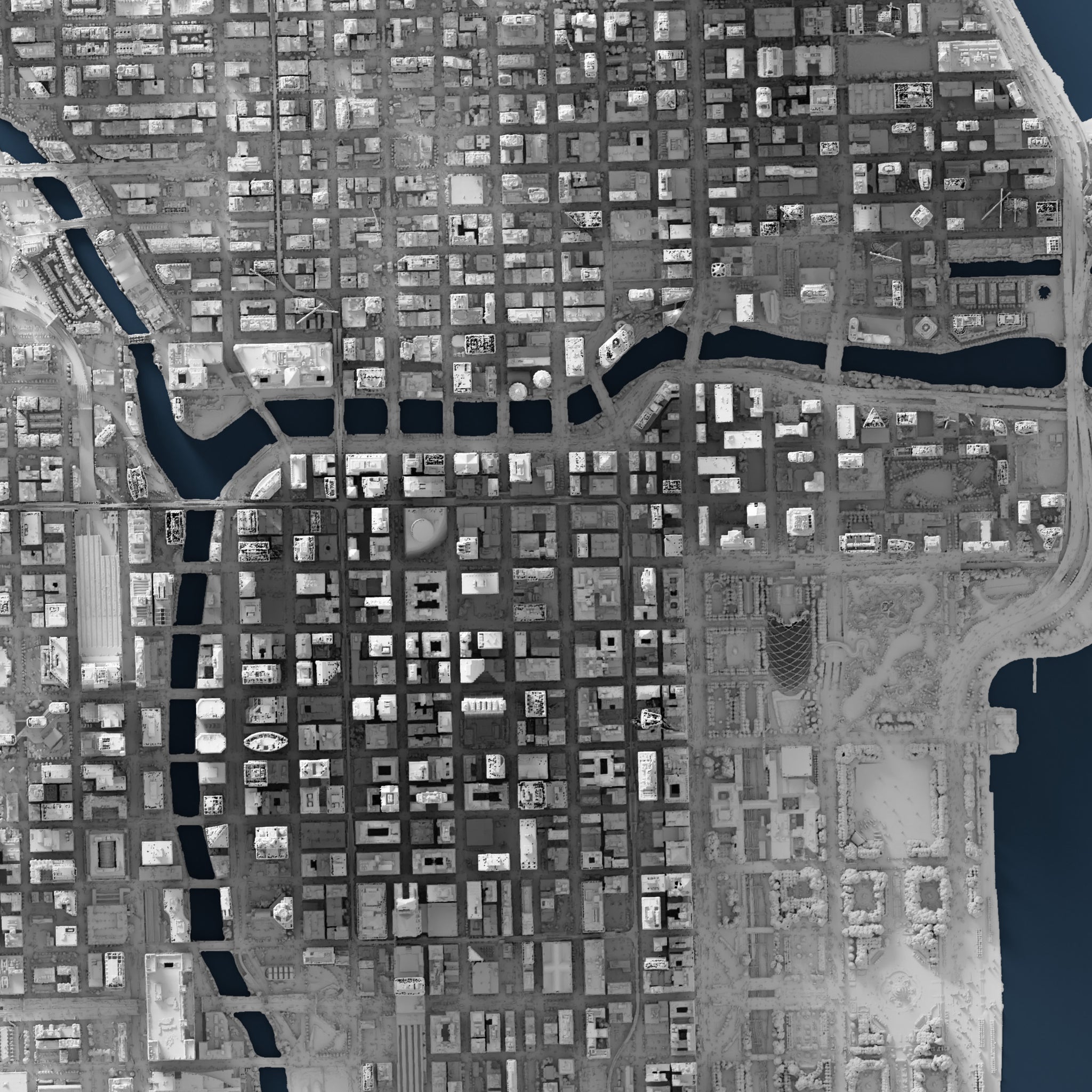 Chicago Shaded Relief – Visual Wall Maps Studio