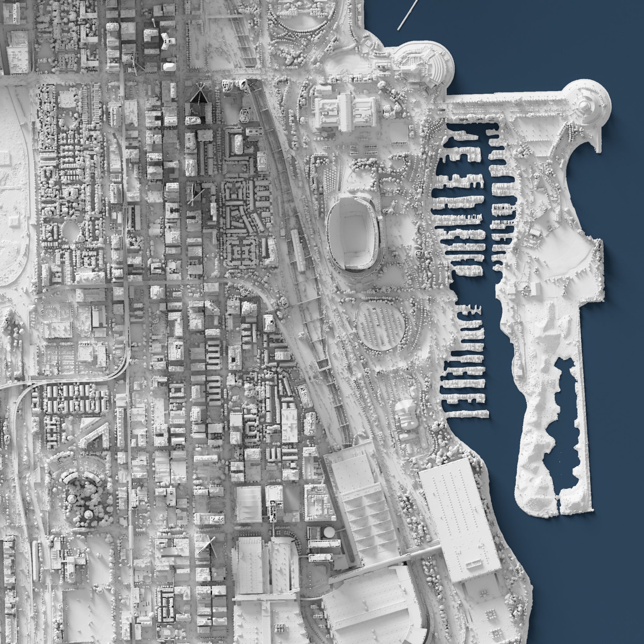 Chicago Shaded Relief – Visual Wall Maps Studio