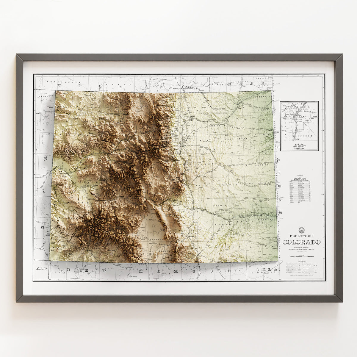 Colorado Vintage Topographic Map (c.1942) – Visual Wall Maps Studio