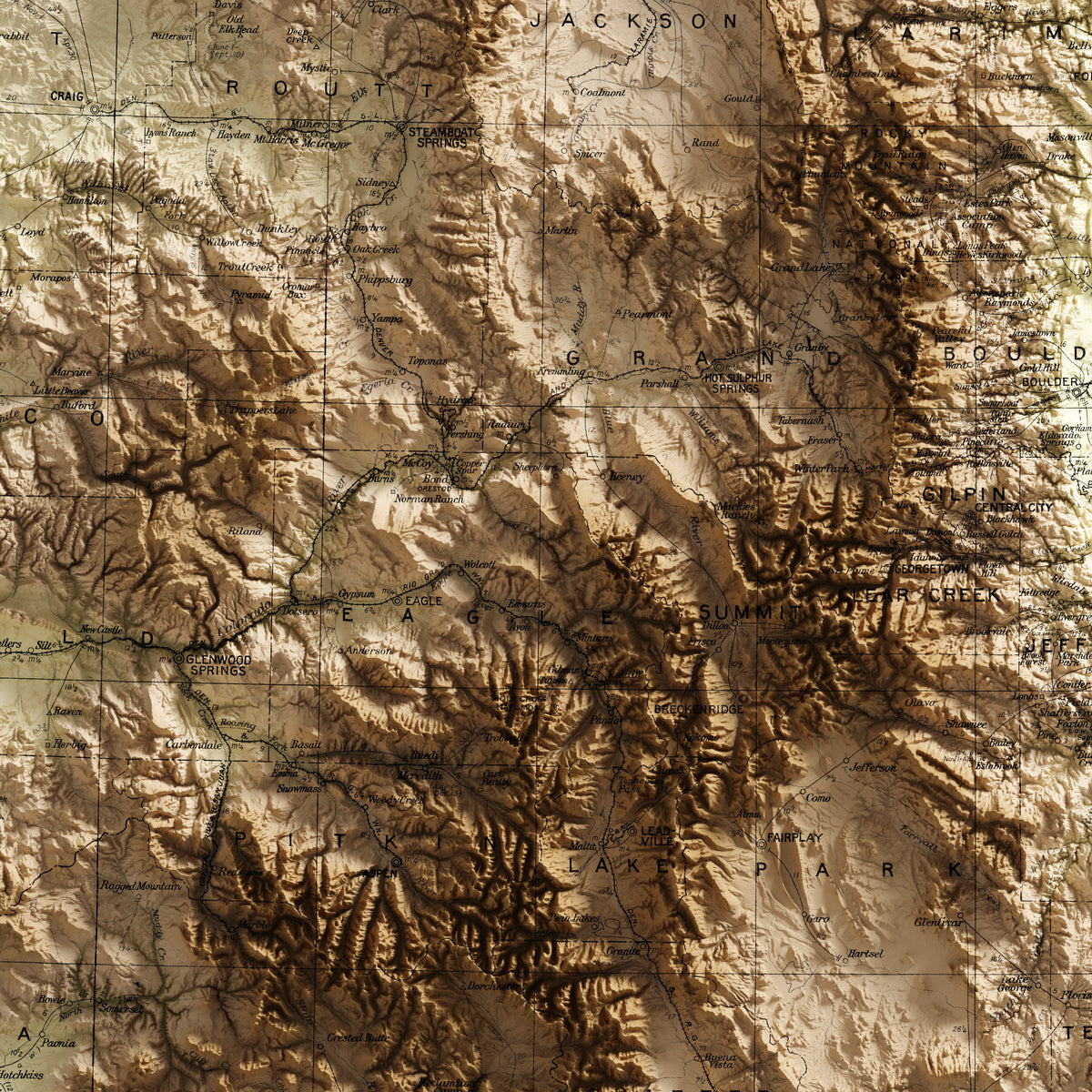Colorado Vintage Topographic Map (c.1942) – Visual Wall Maps Studio