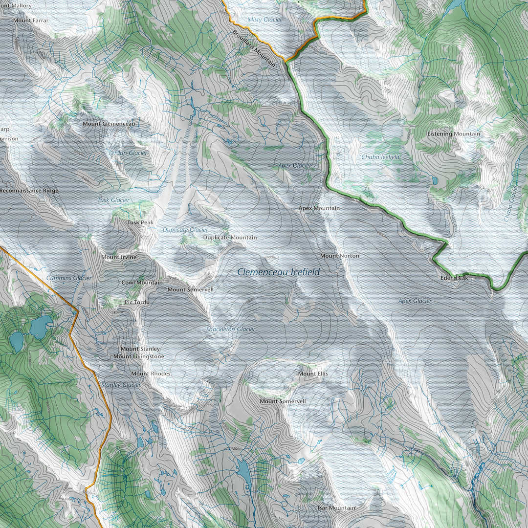 Columbia and Clemenceau Icefields Topographic Map – Visual Wall Maps Studio