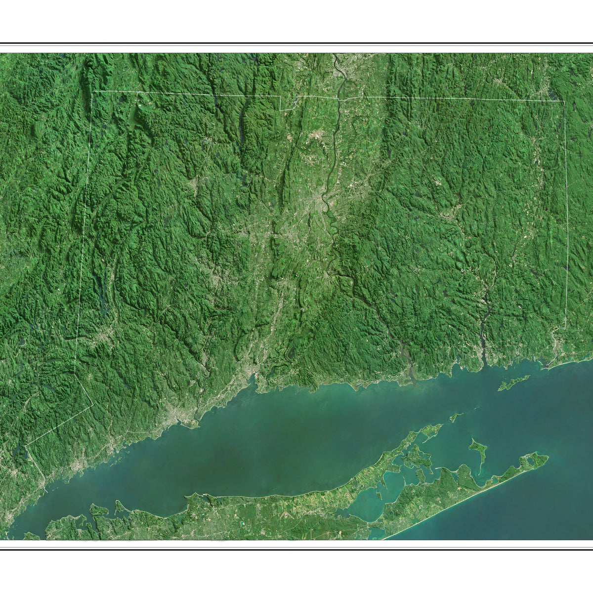 Connecticut Imagery Shaded Relief – Visual Wall Maps Studio