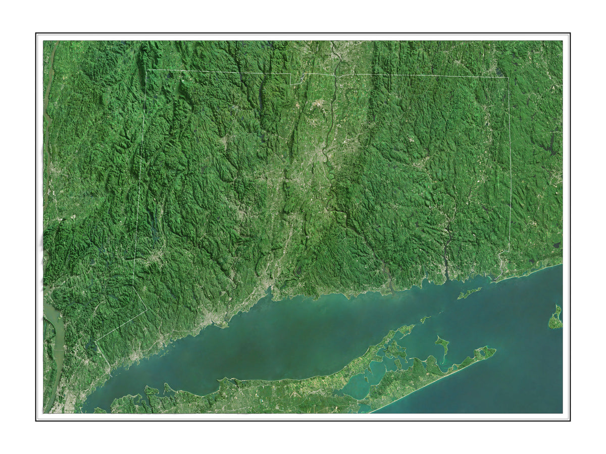 Connecticut Imagery Shaded Relief – Visual Wall Maps Studio