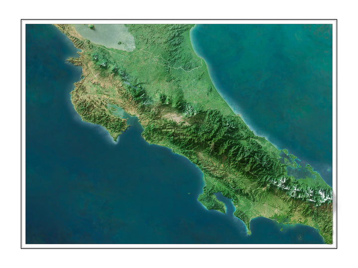 Costa Rica Imagery Shaded Relief – Visual Wall Maps Studio