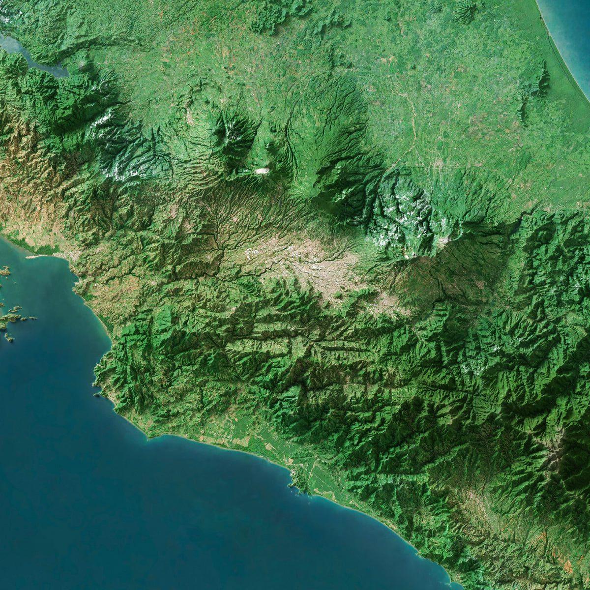 Costa Rica Imagery Shaded Relief – Visual Wall Maps Studio