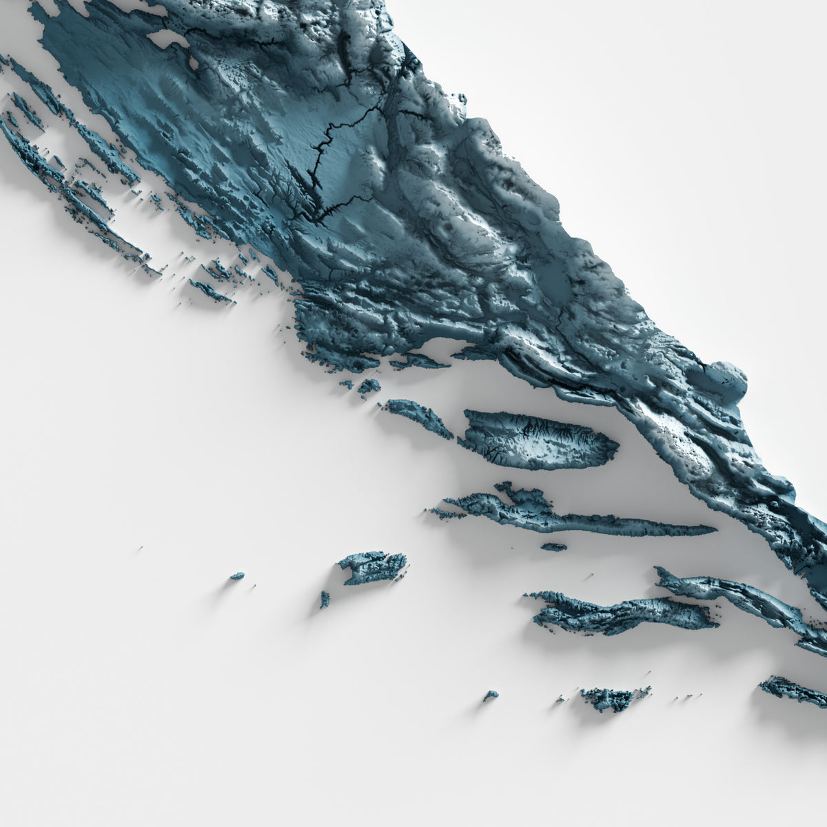 Croatia Shaded Relief Map – Visual Wall Maps Studio