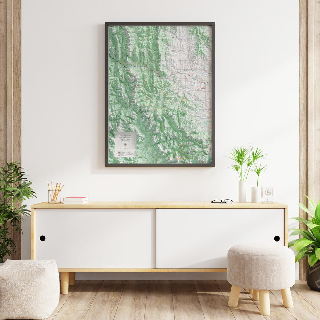 Crowsnest Pass Topographic Map – Visual Wall Maps Studio