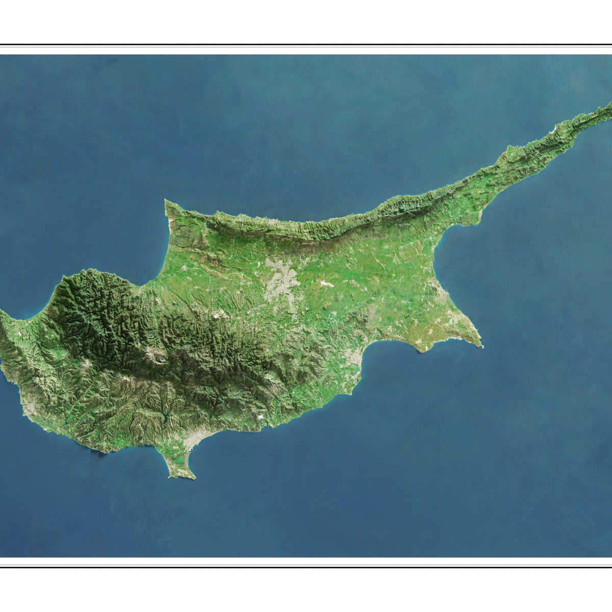 Cyprus Imagery Shaded Relief – Visual Wall Maps Studio